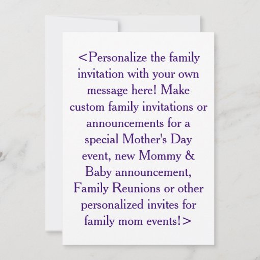 Mother and Daughter Family Art Custom Invitations | Zazzle