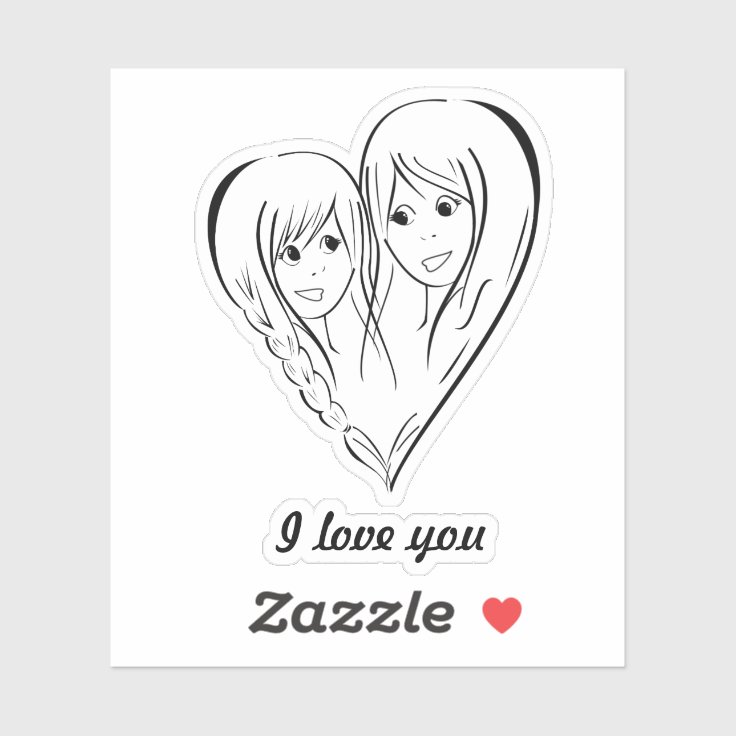 Mother and Daughter Sticker | Zazzle
