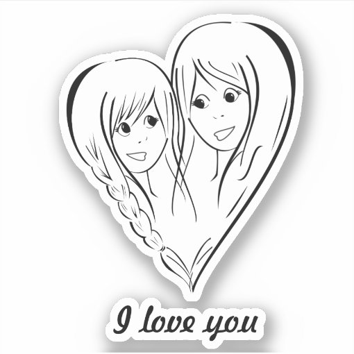 Mother and Daughter Sticker | Zazzle