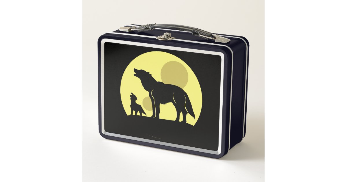 Mother and Wolf Pup Metal Lunch Box | Zazzle