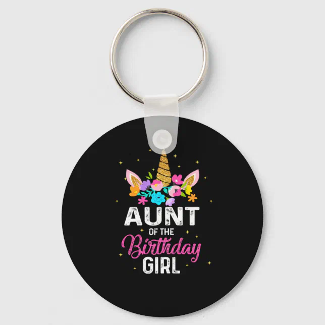 Mother Art Aunt Of The Birthday Girl Birthday Keychain | Zazzle