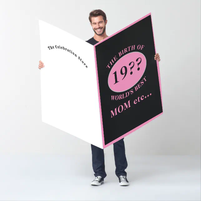 Mother Birthday Monogram Add Any Name Year Giant Card | Zazzle