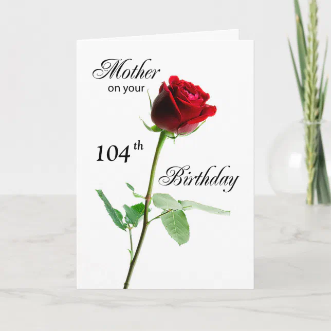 Mother Customizable Age Birthday Red Rose Card | Zazzle