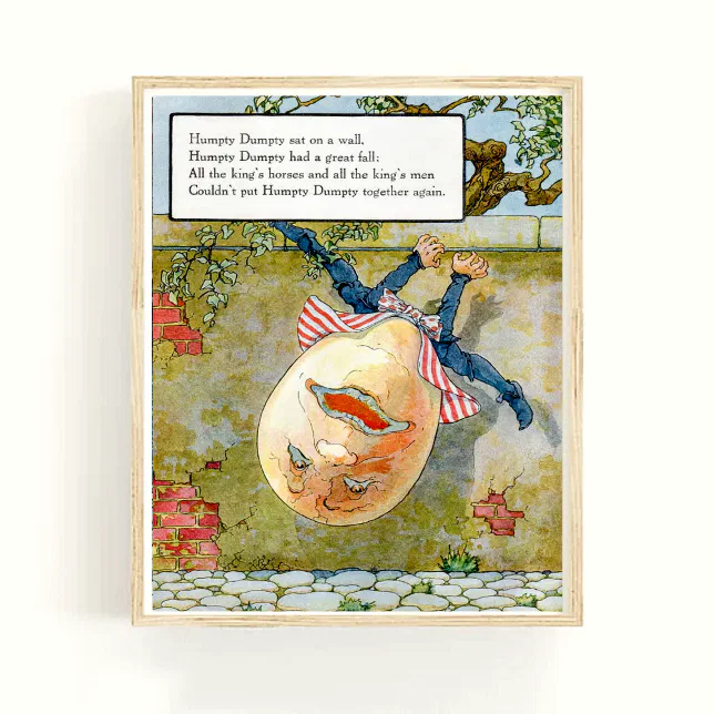 Mother Goose Nursery Rhyme Humpty Dumpty Nursery Poster | Zazzle