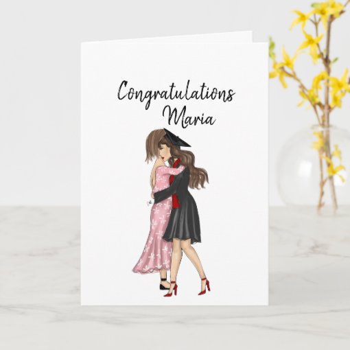 Mother Hugging Her Graduate Graduation Greeting Card | Zazzle
