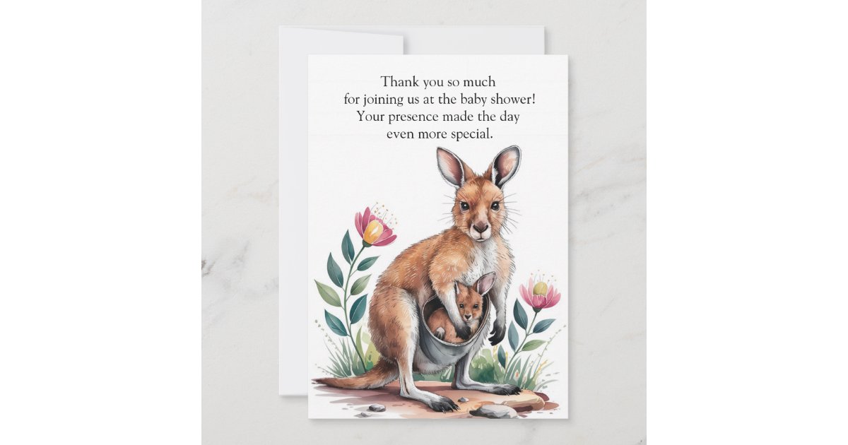 Mother Kangaroo Thank You Card | Zazzle