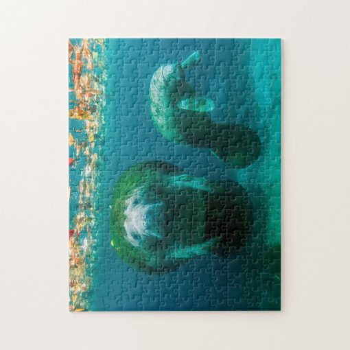 Mother manatee with her calf in Crystal River Jigsaw Puzzle | Zazzle