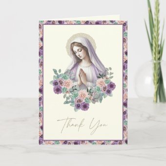 Mother Mary Funeral Prayer Memorial Thank You Note Card | Zazzle
