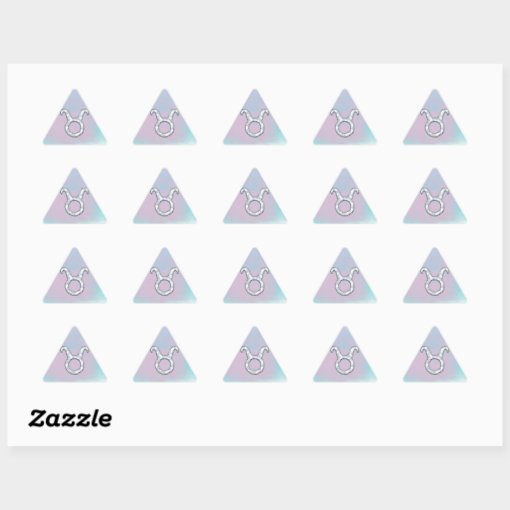Mother of Pearl Taurus Zodiac Symbol Triangle Sticker | Zazzle