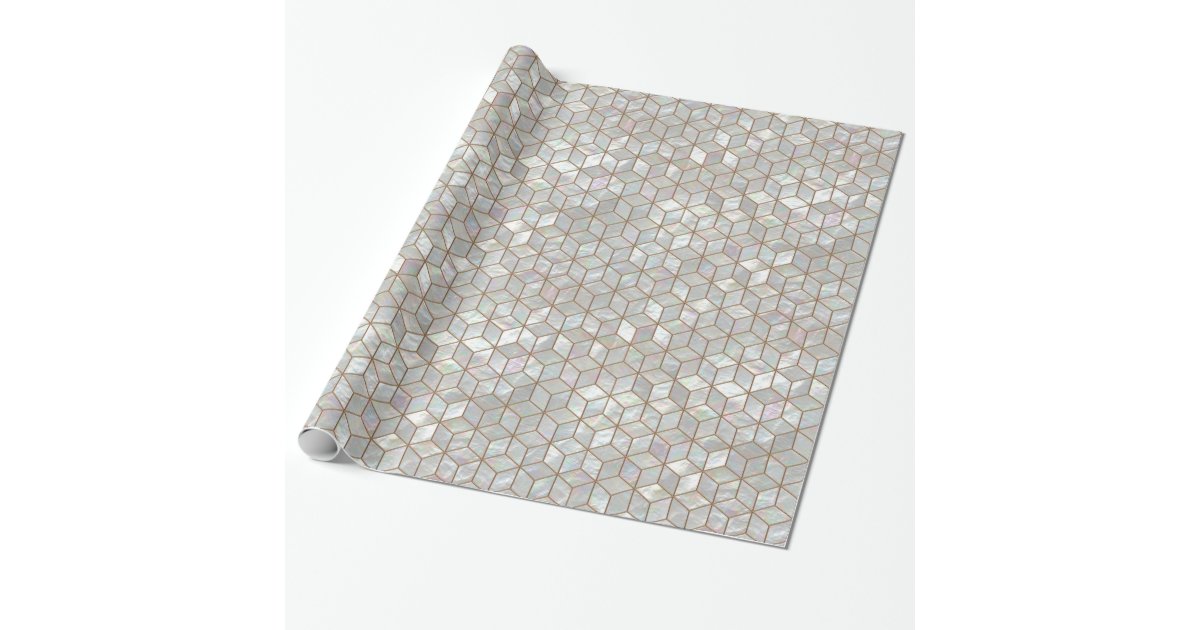 Mother Of Pearl Tiles Wrapping Paper | Zazzle
