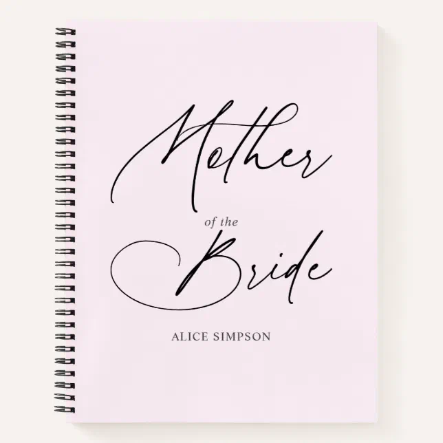 Mother Of The Bride Chic Script Notebook Zazzle
