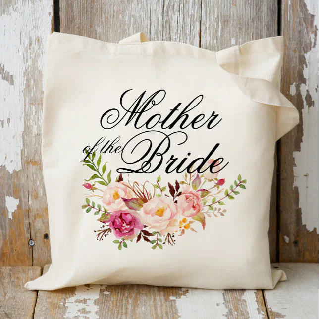 Mother of the Bride Elegant Rustic Floral Tote Bag | Zazzle
