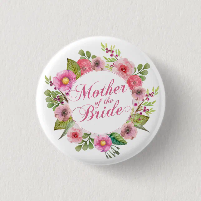Mother of the Bride Elegant Wedding | Pin Button | Zazzle