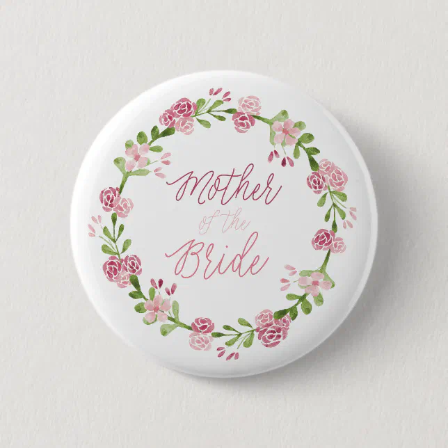 Mother of the Bride Flower Button Pin | Zazzle