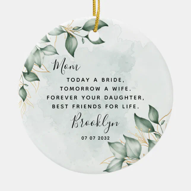 Mother of the Bride Keepsake Ceramic Ornament | Zazzle