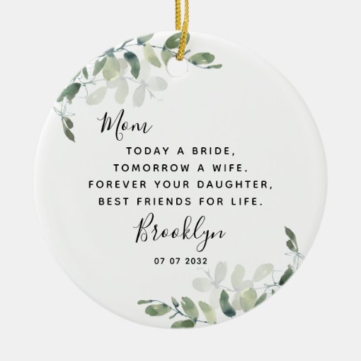 Mother of the Bride Keepsake Ceramic Ornament | Zazzle
