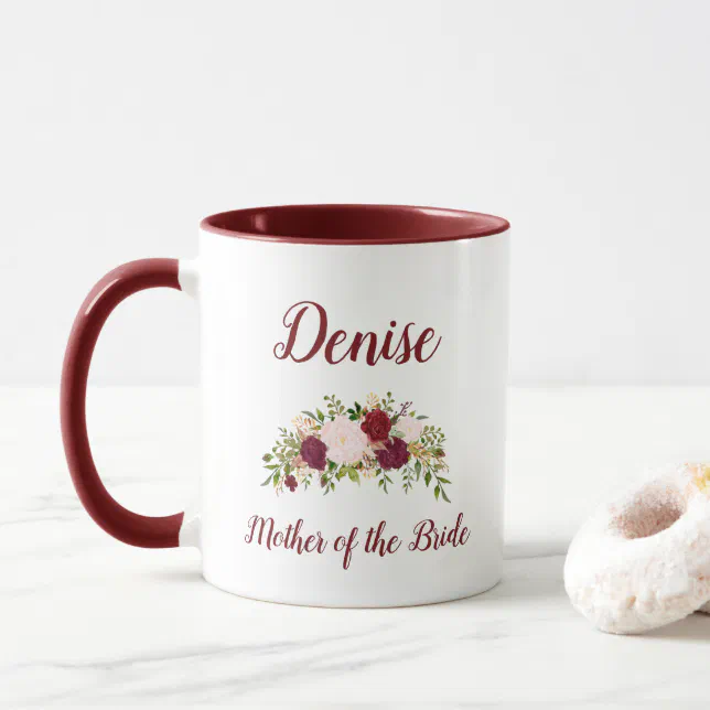 Mother of the Bride Marsala Pink Floral Wedding Mug | Zazzle