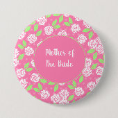 Mother of the Bride Pink Green Floral Button | Zazzle