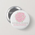 Mother of the bride pink posy wedding pin button | Zazzle