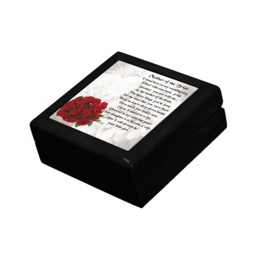 Mother of the Bride Poem - Red Roses Keepsake Box | Zazzle