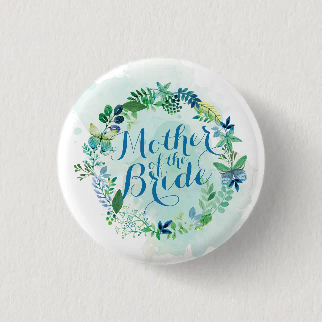 Mother of the Bride Watercolor Pin Button | Zazzle