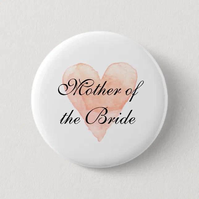 Mother of the bride wedding pin button badge | Zazzle