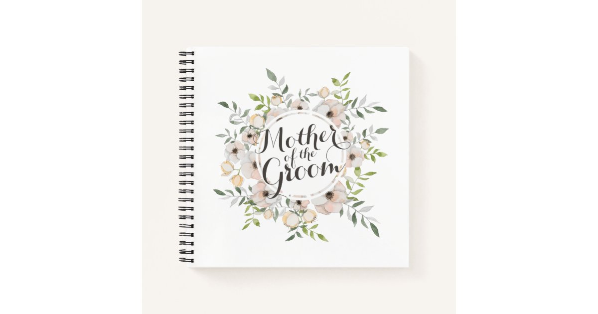 Mother of the Groom Watercolor Guestbook Notebook | Zazzle