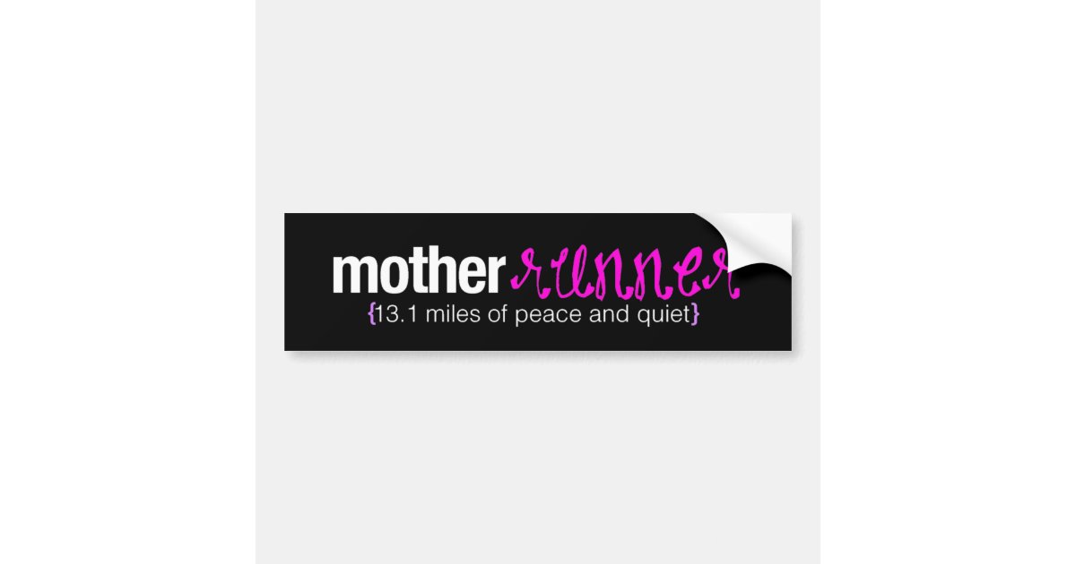 Mother runner bumper sticker | Zazzle