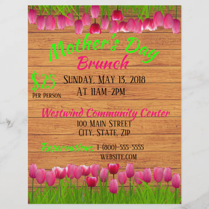 Mother’s Day Brunch Promotional Flyer | Zazzle