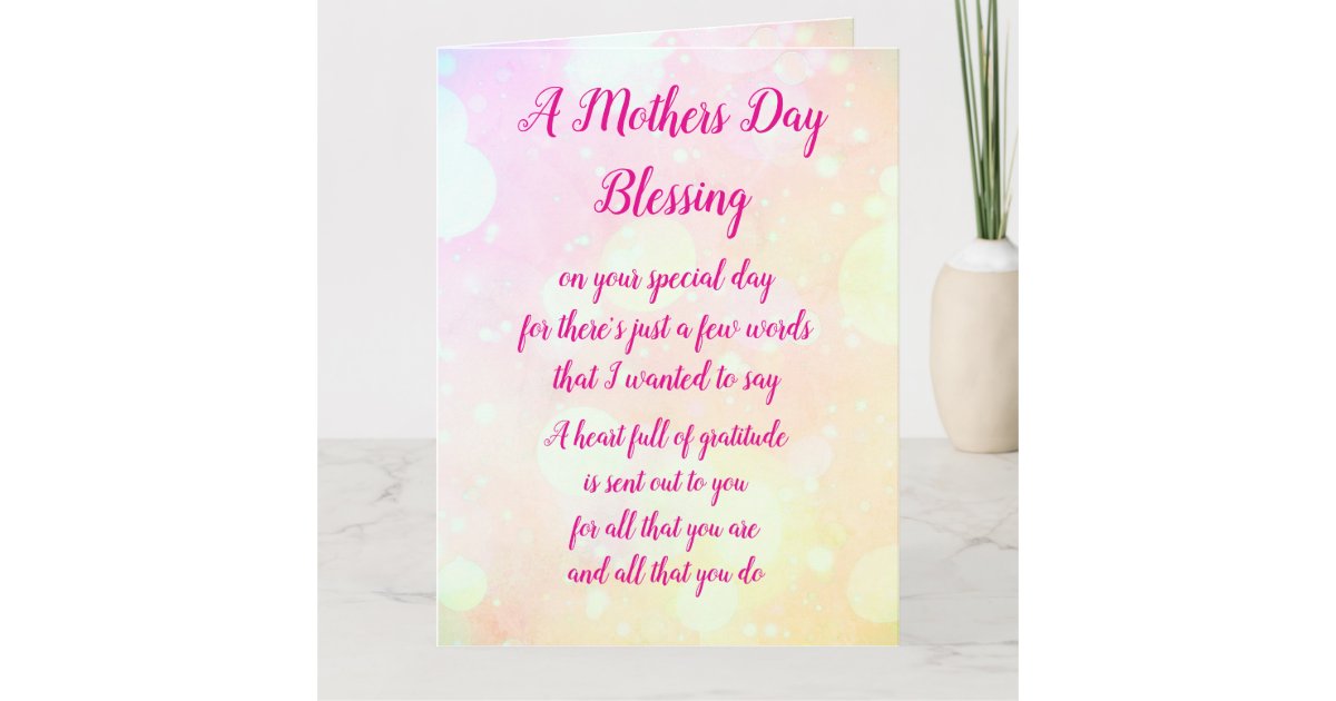 Mothers Day Blessing greeting Card | Zazzle