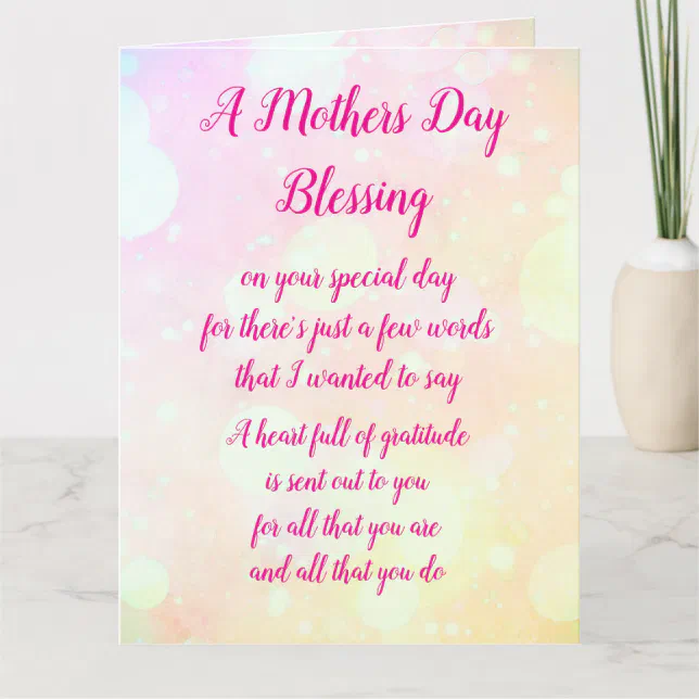 Mothers Day Blessing greeting Card | Zazzle