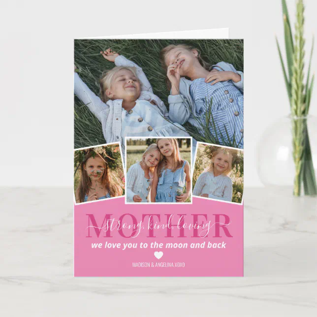 Mothers Day Card | 4 Photo Family Mom | Zazzle