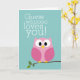 Mothers Day - Cute Owl Guess Who Loves You - pink Card | Zazzle
