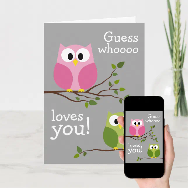 Mothers Day - Cute Owls - Whooo loves you Card | Zazzle