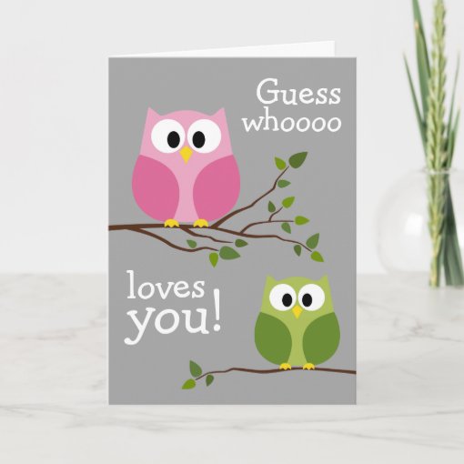 Mothers Day - Cute Owls - Whooo loves you Card | Zazzle