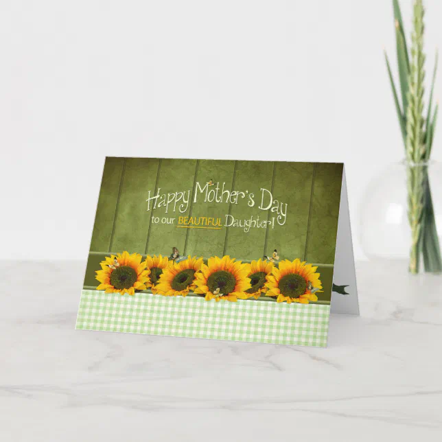 Mother's Day - Daughter - Sunflowers & butterflies Card | Zazzle