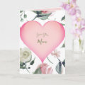 Mothers Day Floral Modern Pink Heart Personal Card | Zazzle