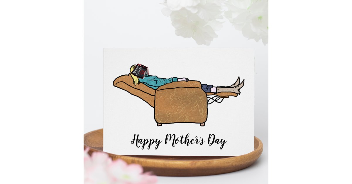 Mothers Day Funny Mom Asleep with Book | Zazzle