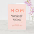 Mothers Day MOM acronym cute funny Card | Zazzle