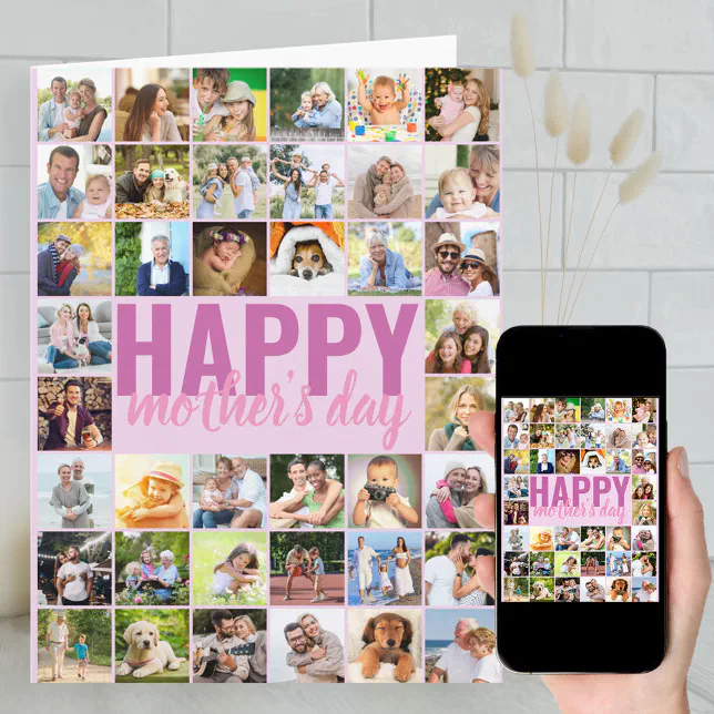 Mother's Day Photo Collage Big Personalized Card | Zazzle