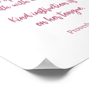 Mother's Day Pink Floral Proverbs Scripture Poster | Zazzle