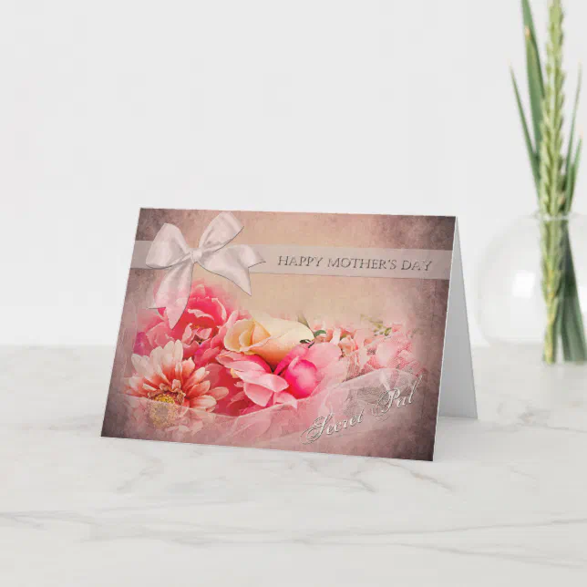 Mother's Day - Secret Pal - Pink Flowers Card | Zazzle