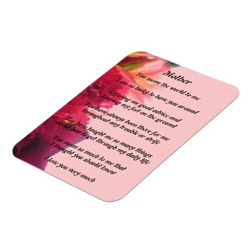 Mothers Poem Magnet | Zazzle