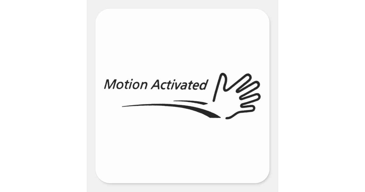 Motion Activated Square Sticker | Zazzle