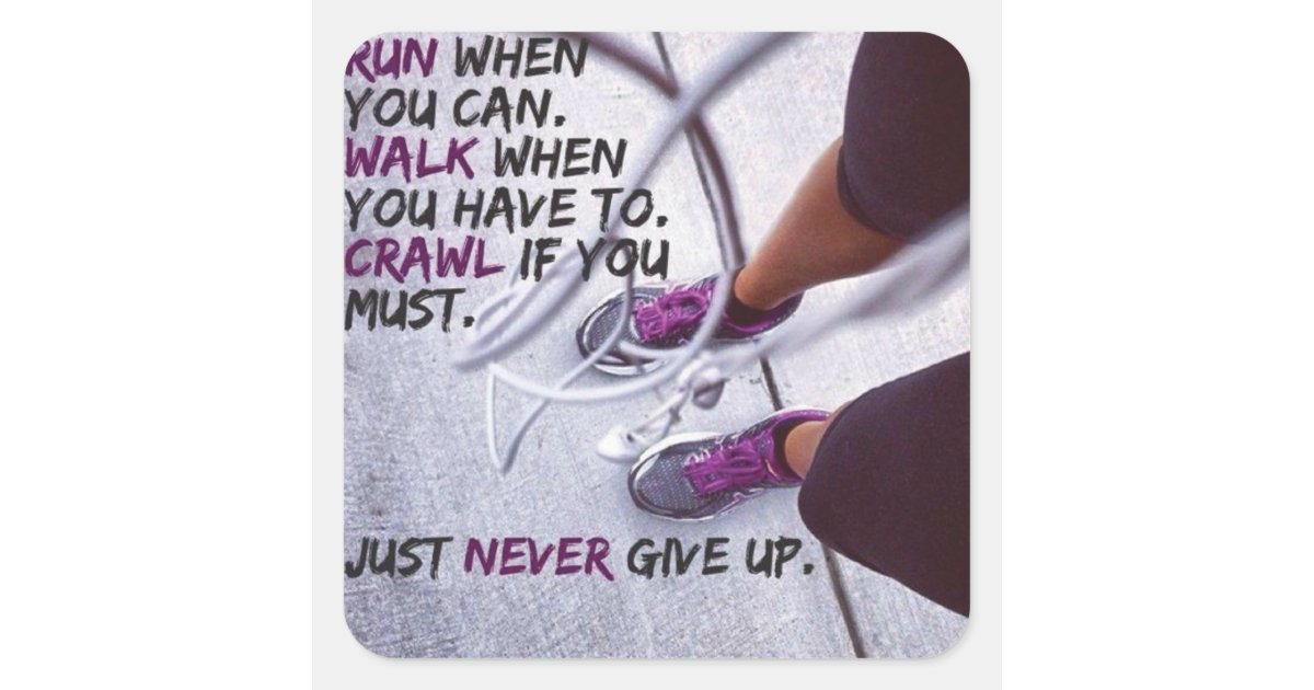 Motivaitonal Fitness Gym Square Sticker | Zazzle