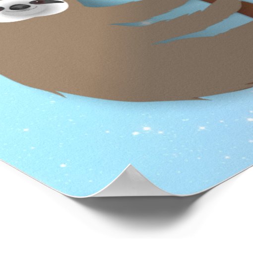 Motivation Reach for the Stars Sloth Climbing Tree Poster | Zazzle