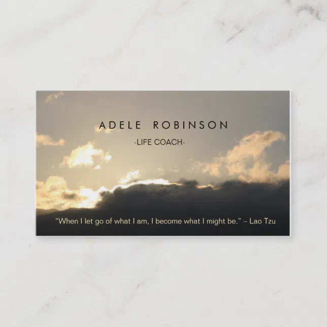 Motivation Speaker Life Coach Sunset Silver Lining Business Card | Zazzle