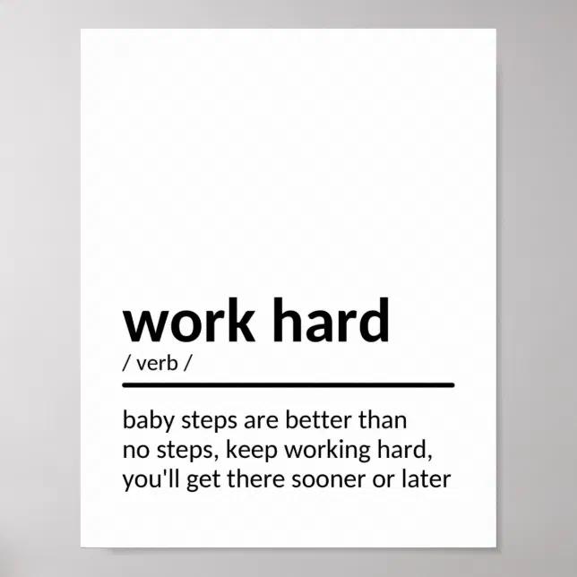 Motivation Work Hard Quote Poster | Zazzle