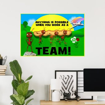 Motivational Ants Teamwork Poster | Zazzle