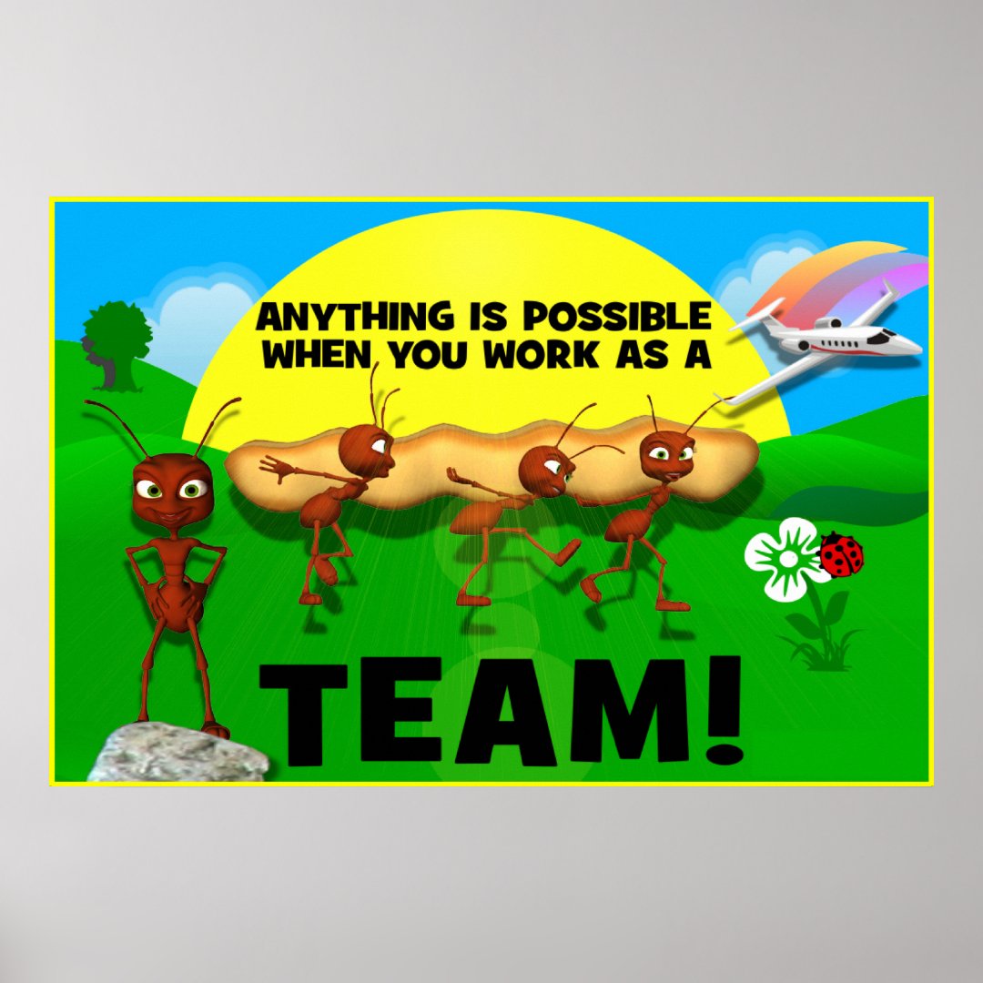 Motivational Ants Teamwork Poster | Zazzle
